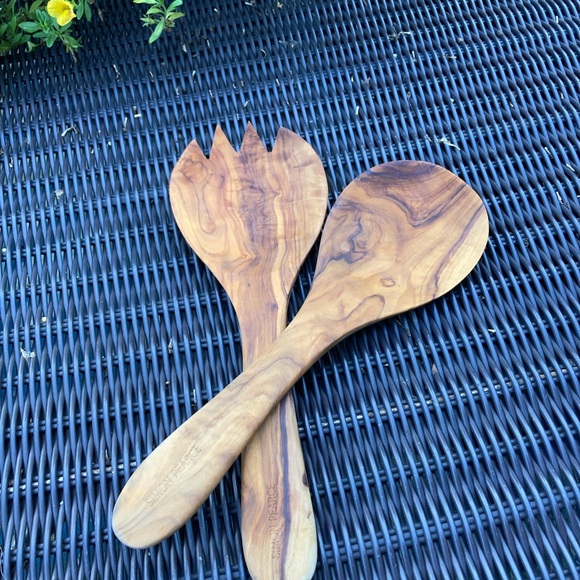 Elite Crafters | Kitchen | Elite Crafters Olive Wood Spoon And Fork Set ...